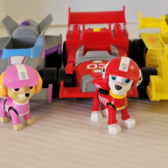 Toys | 4 Pow Patrol Dogs Ready Race Go Deluxe Cars Skye Marshall Chase ...